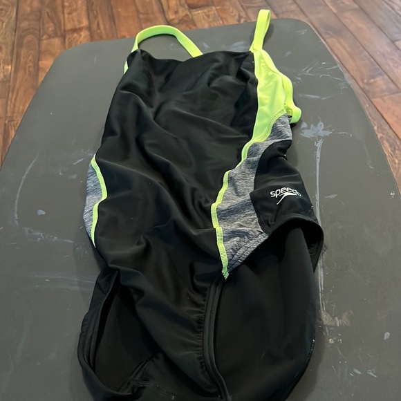 Speedo | Swim | Speedo One Piece Swim Suit Black Fluorescent Trim ...